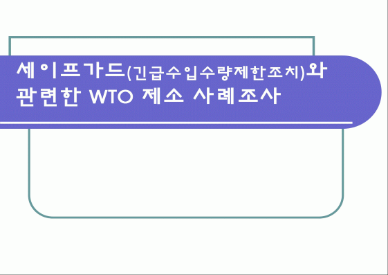 세이프가드 레포트 자료