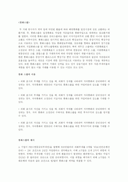 통화스왑 레포트 자료