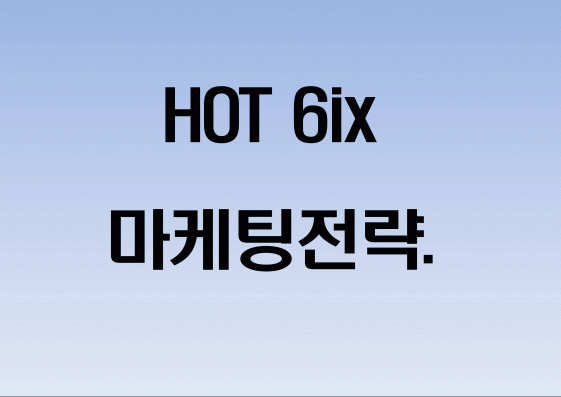 핫식스(HOT 6ix) 마케팅사례분석 및 전략제안