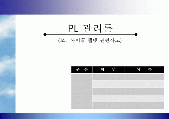 PL 관리론 (모터사이클 헬멧 관련사고)