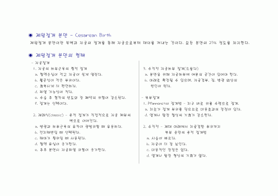 제왕절개 분만 케이스 - Cesarean Birth