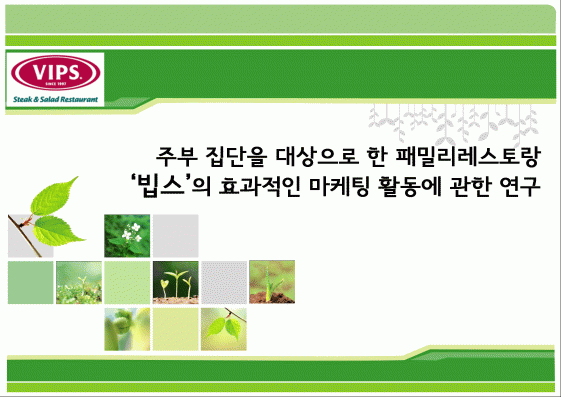 주부 집단을 대상으로 한 패밀리레스토랑 ‘빕스(vips)’의 효과적인 마케팅 활동에 관한 연구
