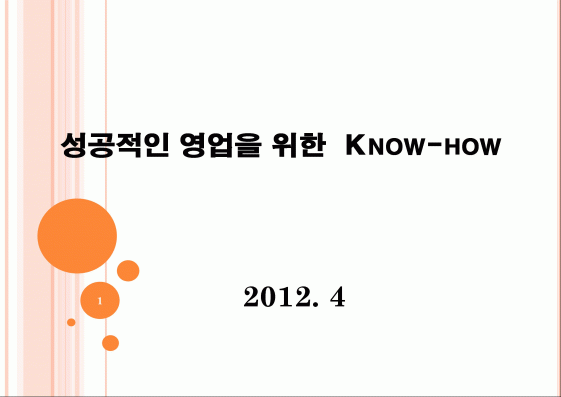 성공적인 영업을 위한 Know-how
