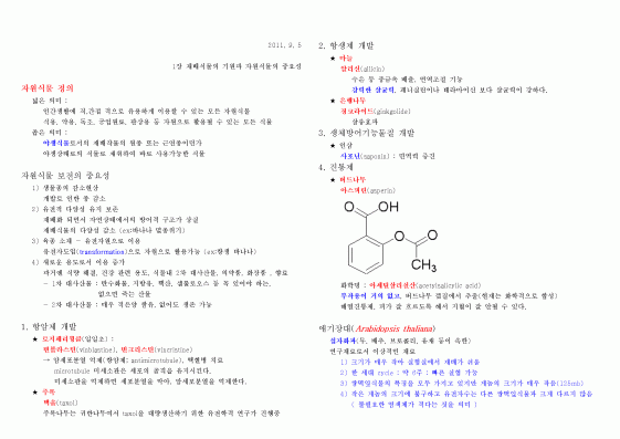 자원식물 (2011 인천대)