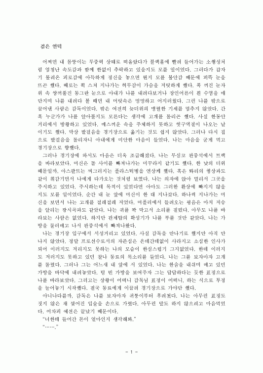 창작소설 Black Hill