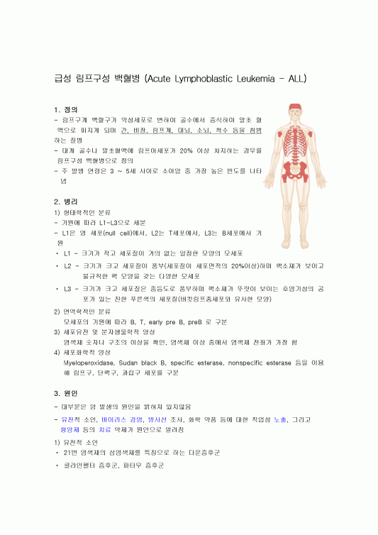 급성 림프구성 백혈병 (Acute Lymphoblastic Leukemia - ALL) 문헌고찰