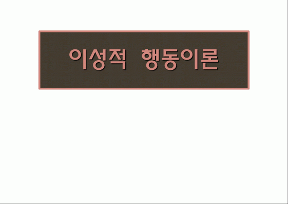 이성적 행동이론