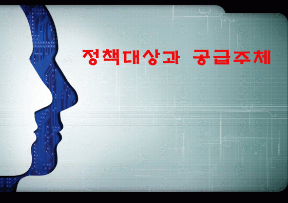 정책 대상과 공급주체