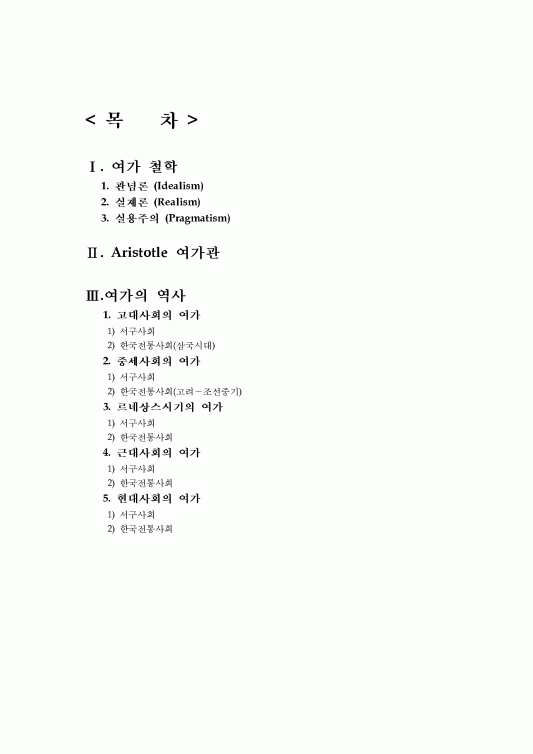 여가철학과 역사