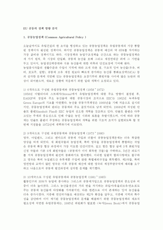 EU 공동의 정책 방향 분석