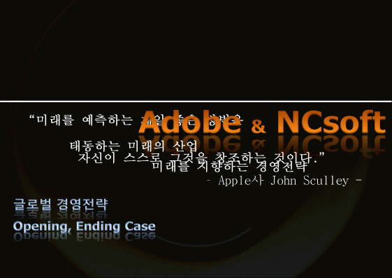 [글로벌경영전략] Adobe(어도비) & NCsoft(엔씨소프트)