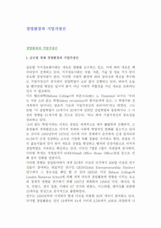 경영환경과 기업가정신