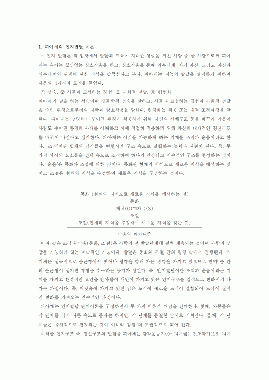 피아제와 비고츠키의 이론 요약정리 및 공헌, 비판점 분석