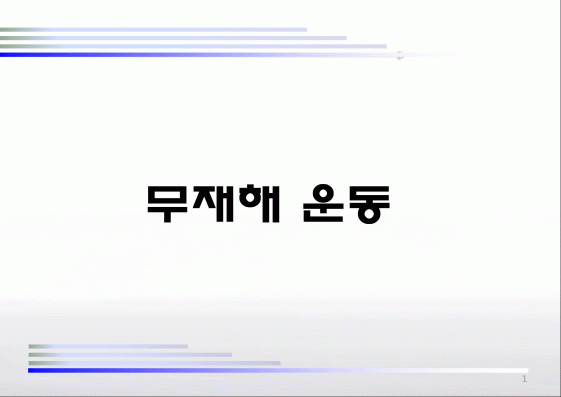 무재해운동 레포트 자료