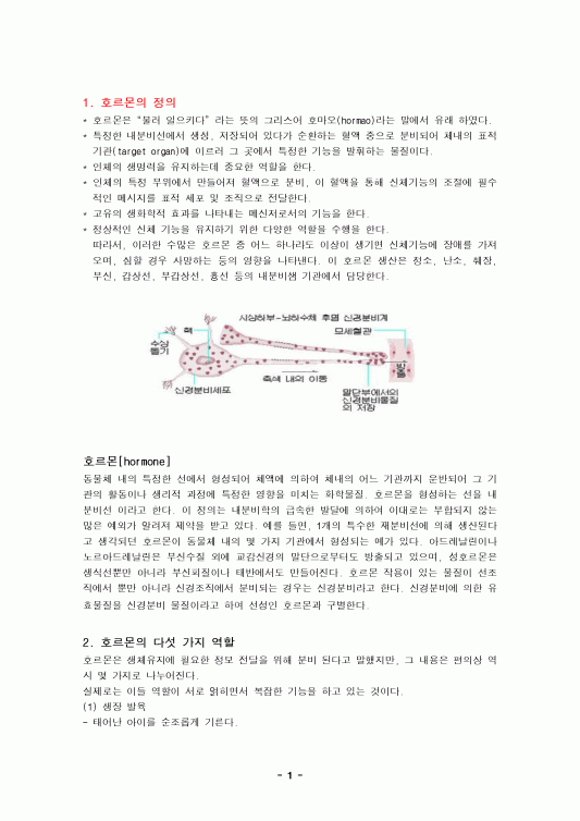 인체 호르몬의 모든것 (총정리)