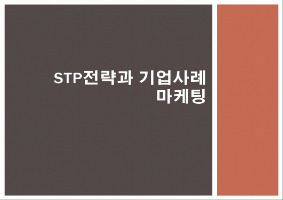 STP전략과 기업사례