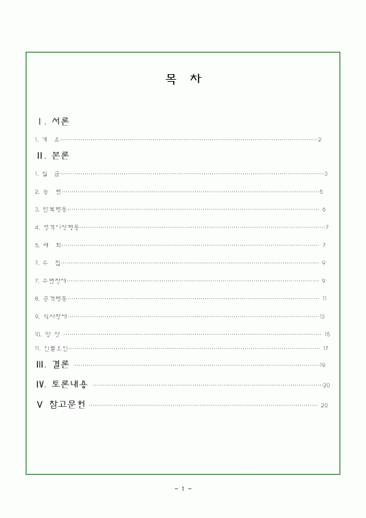 치매노인의 문제행동