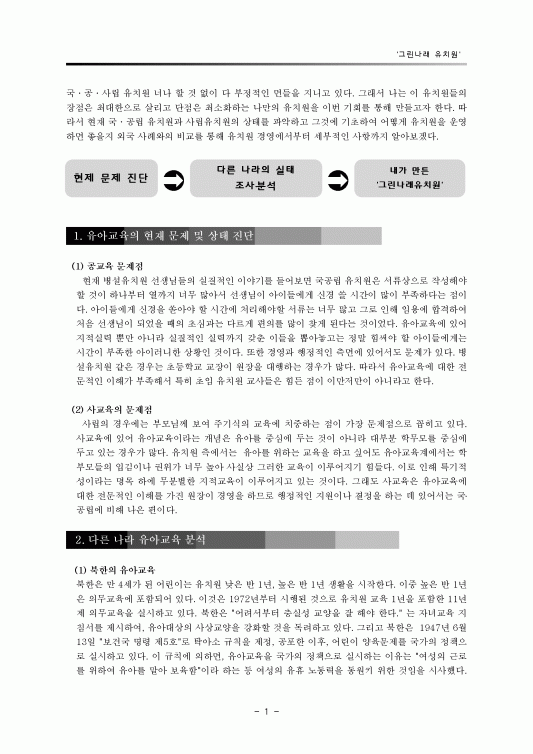 유아교육행정, 바람직한 유아교육행정, 내가 만든 유치원