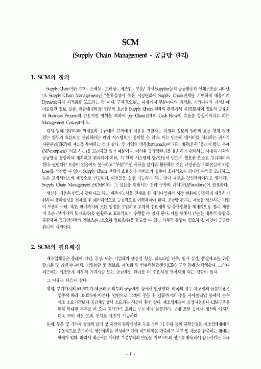 SCM (Supply Chain Management - 공급망 관리)