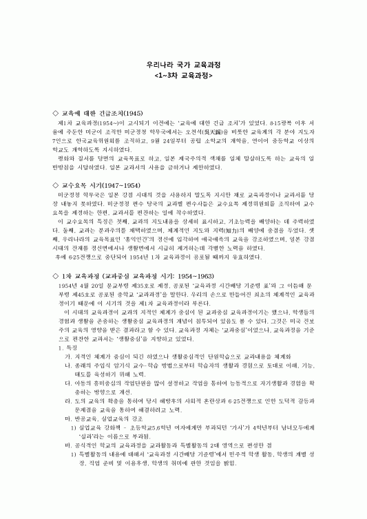 우리나라 국가 교육과정1