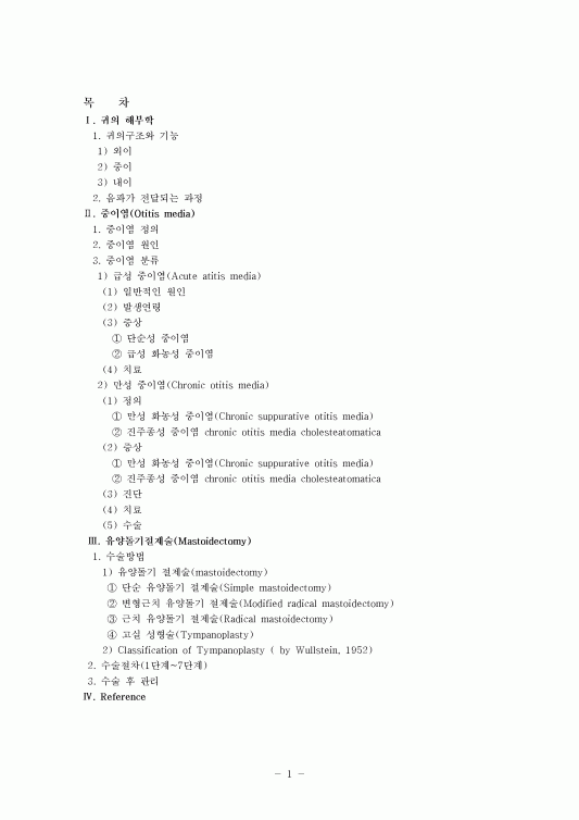 중이염과 유양돌기절제수술