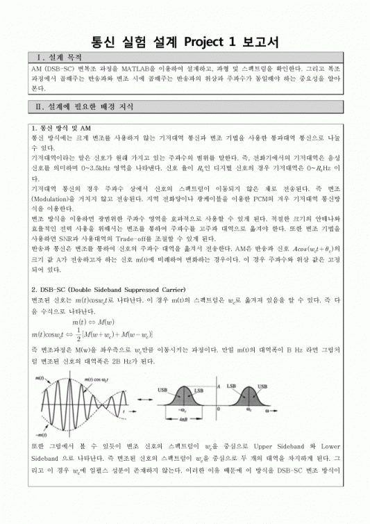 통신실험 설계 프로젝트(project) 1 보고서