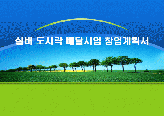 실버도시락 사업계획서