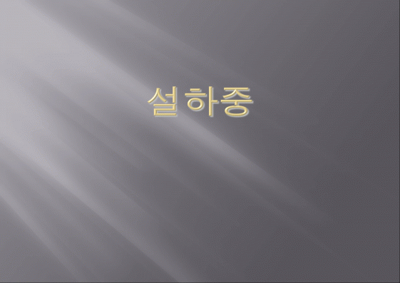 설하중 레포트 자료