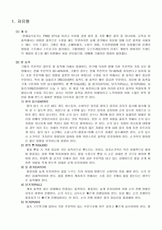[스포츠] 수영 영법에 대해서