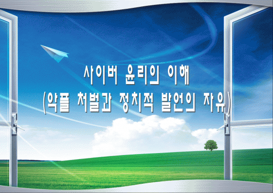 사이버 윤리의 이해 (악플 처벌과 정치적 발언의 자유)