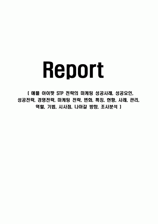 애플 아이팟 STP 전략의 마케팅 성공사례, 성공요인, 성공전략, 경영전략, 마케팅 전략, 변화, 특징, 현황, 사례, 관리, 역할, 기법, 시사점, 나아갈 방향, 조사분석