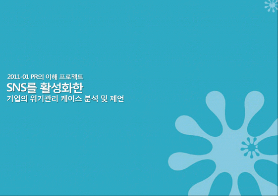 [PR의 이해 프로젝트] SNS를 활성화한 기업의 위기관리 케이스 분석 및 제언