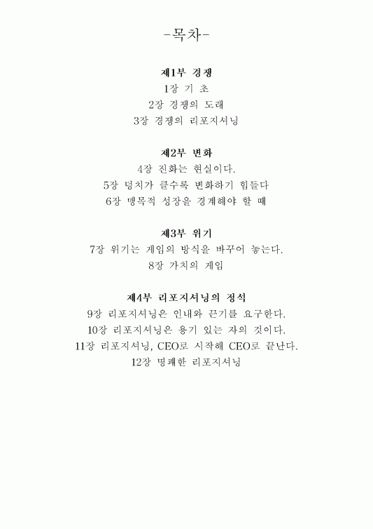 리포지셔닝 레포트 자료