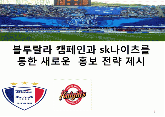 블루랄라 캠페인과 sk나이츠를 통한 새로운 홍보 전략 제시