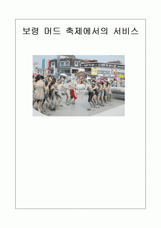 보령 머드 축제에서의 서비스
