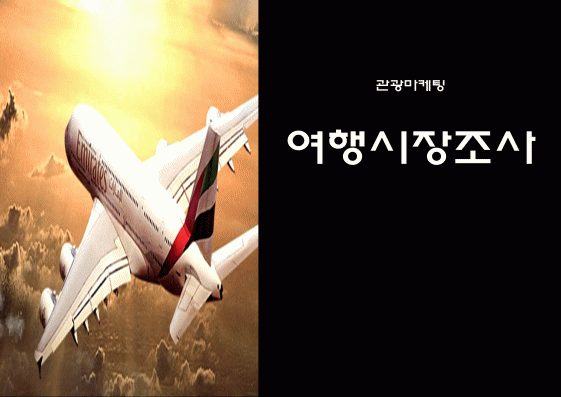 [관광마케팅] 여행시장조사