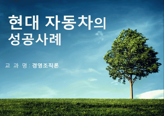 [경영조직론] 현대자동차 성공사례