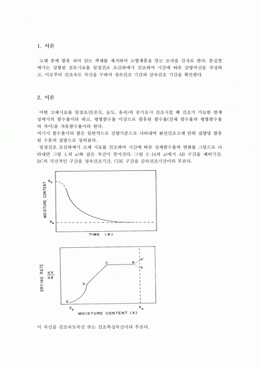 화공실험 건조