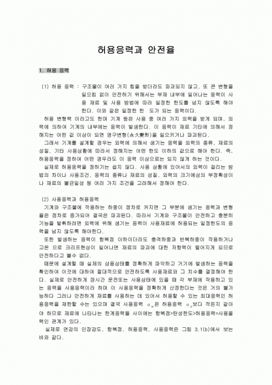 허용응려과 안전율