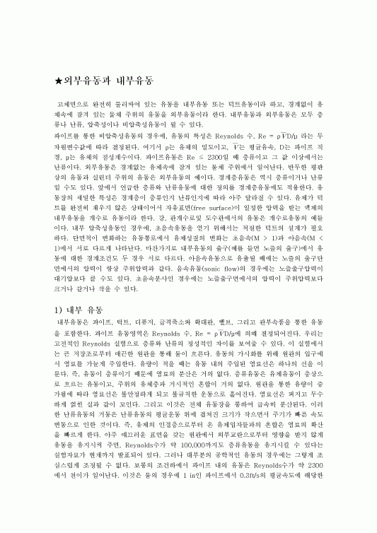 [지능기계공학 실험] 외부유동과 내부유동
