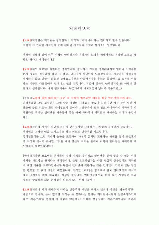 [생활속의 정보기술] 저작권 보호의 찬반 의견