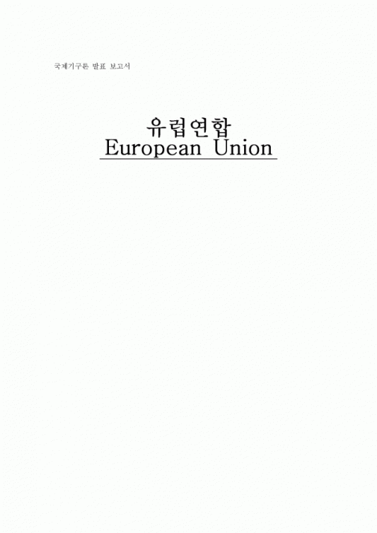 eu 보고서 레포트 자료