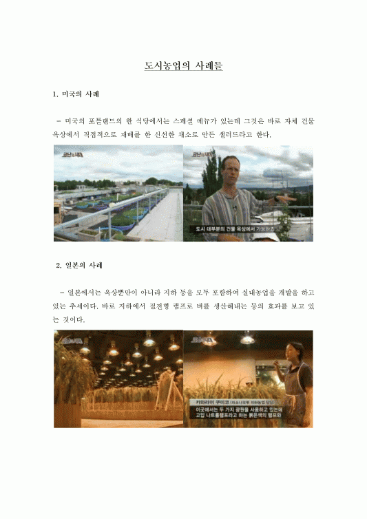 도시농업의 사례들