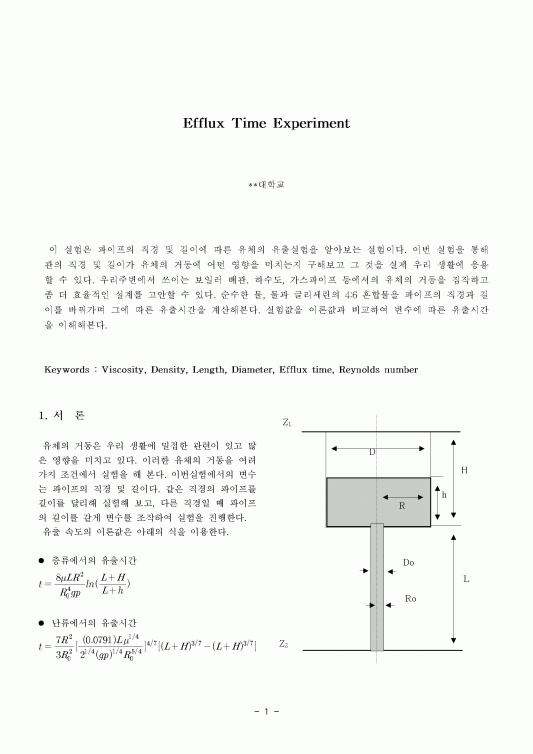 Efflux Time (유출 속도 측정)