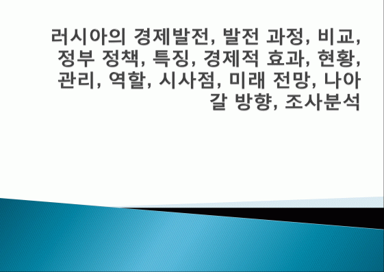 러시아의 경제발전, 발전 과정, 비교, 정부 정책, 특징, 경제적 효과, 현황, 관리, 역할, 시사점, 미래 전망, 나아갈 방향, 조사분석