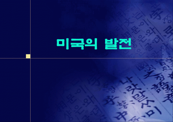 미국의 발전 레포트 자료