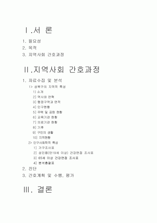 지역사회진단 - 서울특별시 성북구