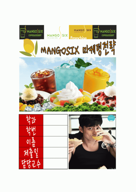 [비즈니스/경제] 망고식스 마케팅전략/소비자환경/시장환경/자사분석/경쟁사분석/4p,SWOT,STP전략/
