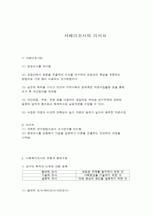 서베이조사와 리서치