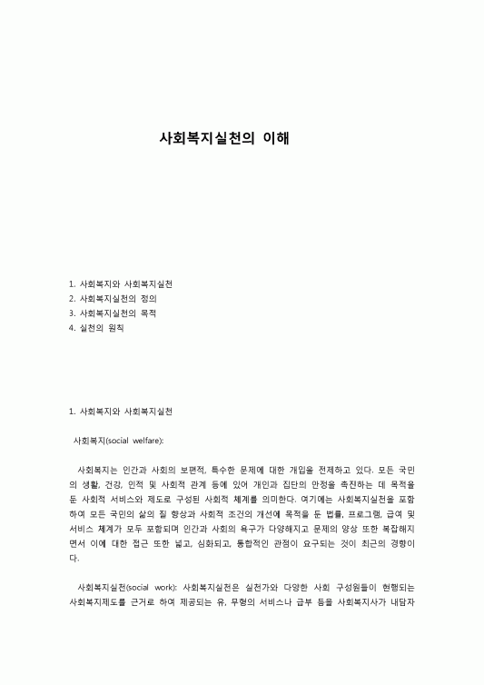 사회복지실천의 이해